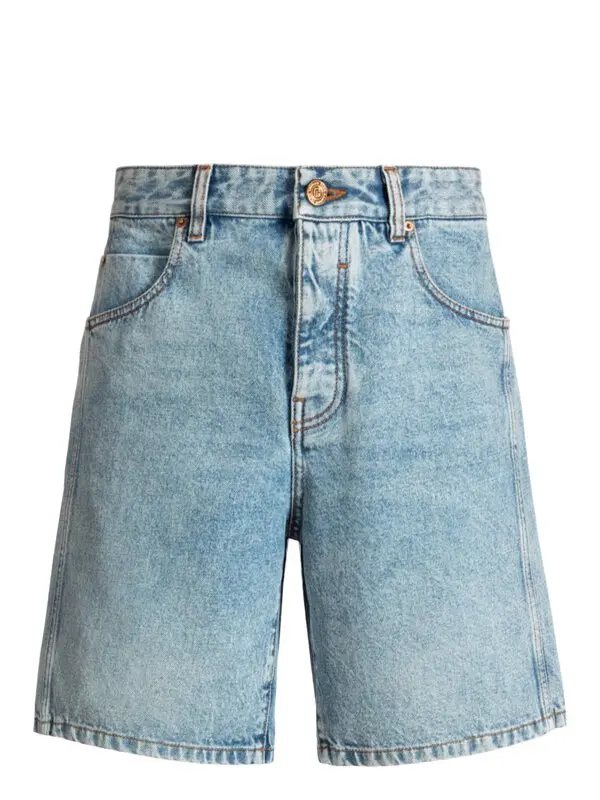 Balmain Light Denim Bermuda Shorts - Blue