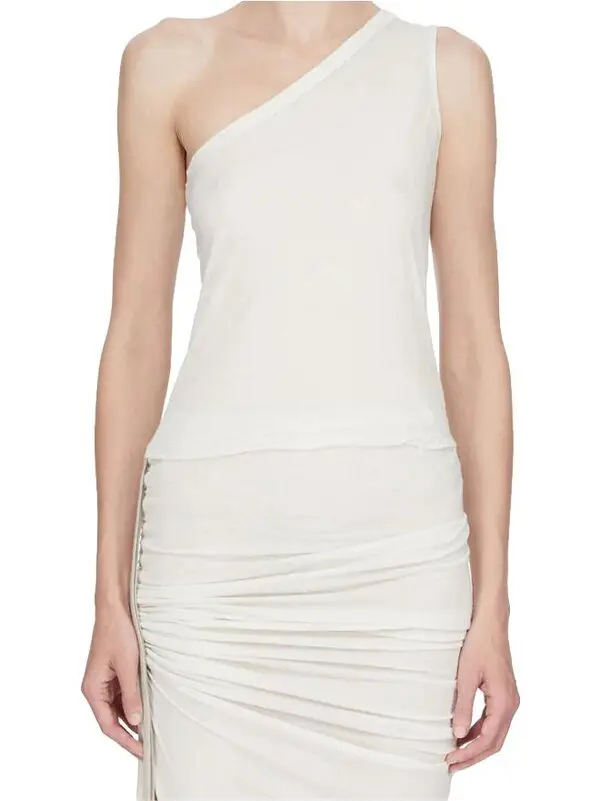 Rick Owens Ziggy Asymmetrical One-shoulder Top - Milk Color