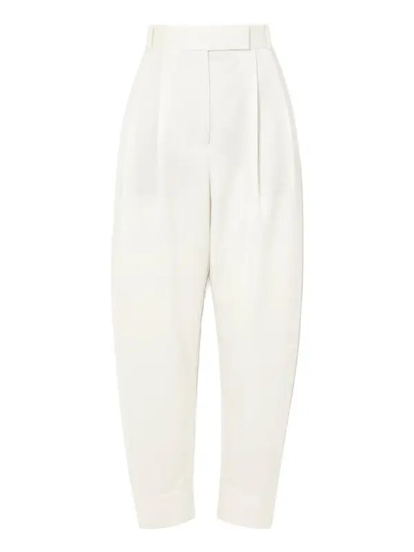 RÓHE Wool Blend Wide-leg Casual Pants - Off White