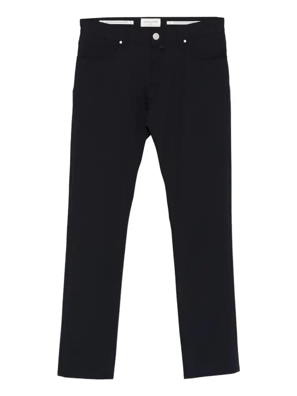 Jacob Cohen Logo-patch Straight Leg Trousers - Black