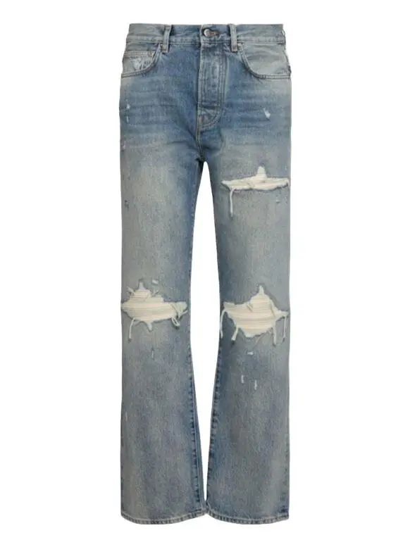 Amiri Suede Straight Jeans - Gray