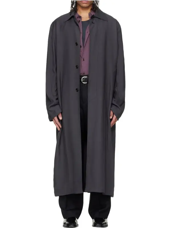 Our Legacy Collared Trench Coat - Leaden