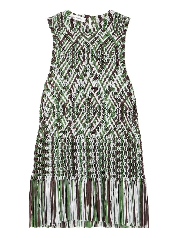 WALES BONNER Fringed Macramé Top - Multicolor