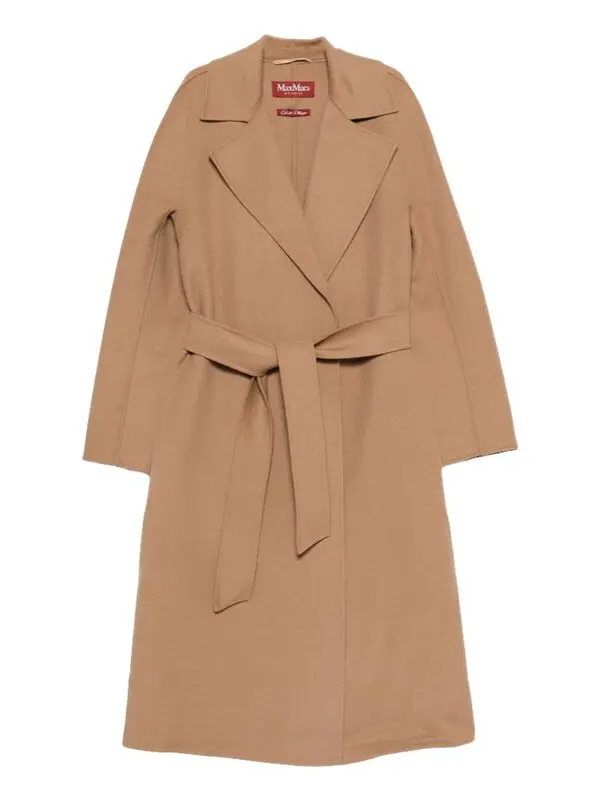 Max Mara Long-sleeved Belted Coat - Brown