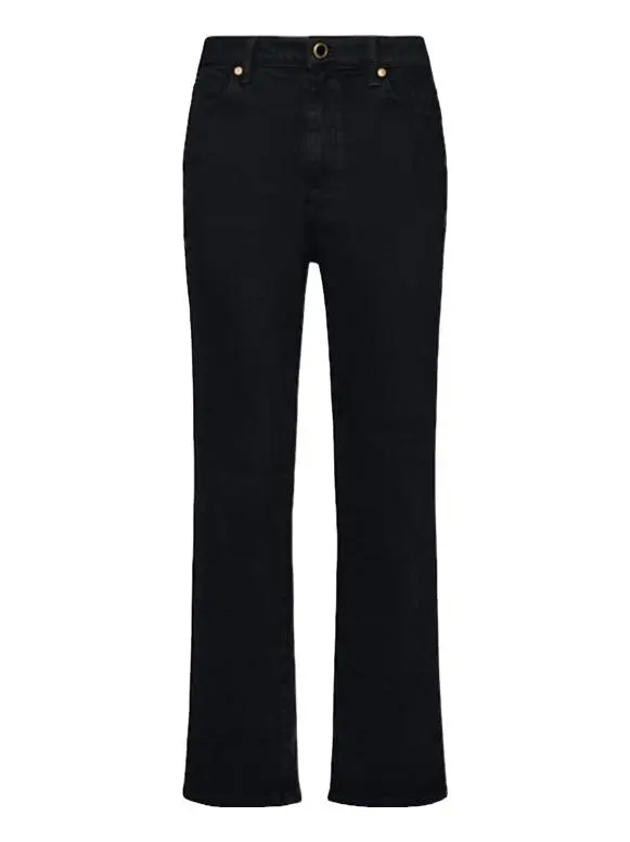 Khaite Cropped High-rise Straight Jeans - Black