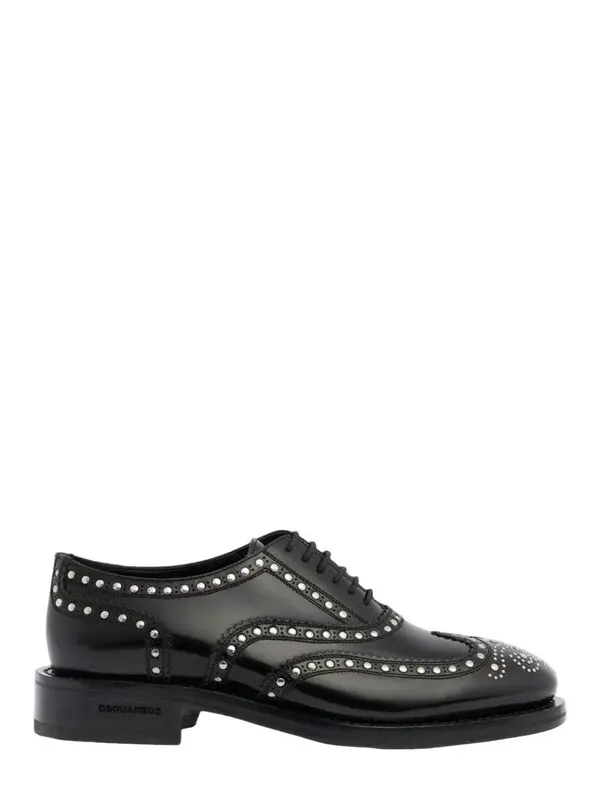 Dsquared2 Embellished Studded Classic Oxford Shoes - Black