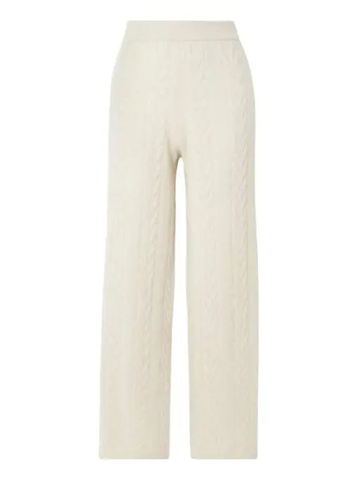 LISA YANG Twisted Knitted Tailored Pants - Cream
