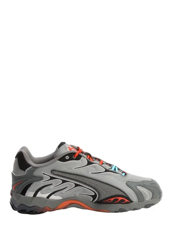 PUMA Round Toe Lace Up Sneakers With Embroidered Logo - Flat Medium Gray