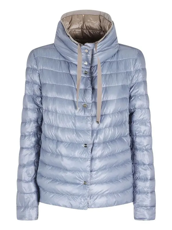 Herno Quilted High-neck Reversible Coat - Gray