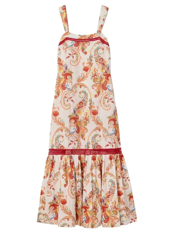 Etro Cotton And Silk-blend Jacquard Maxi Dress - Nude