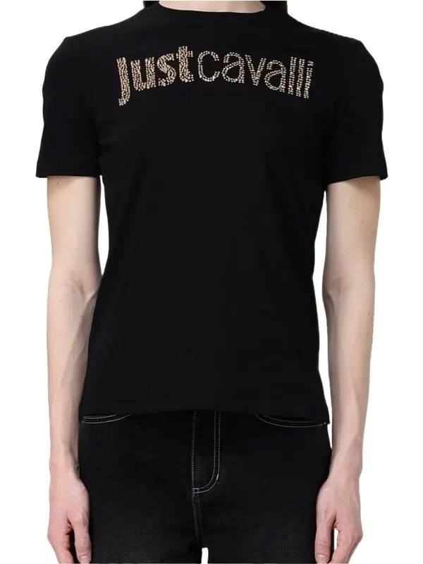 Just Cavalli Studded Logo T-shirt - Black