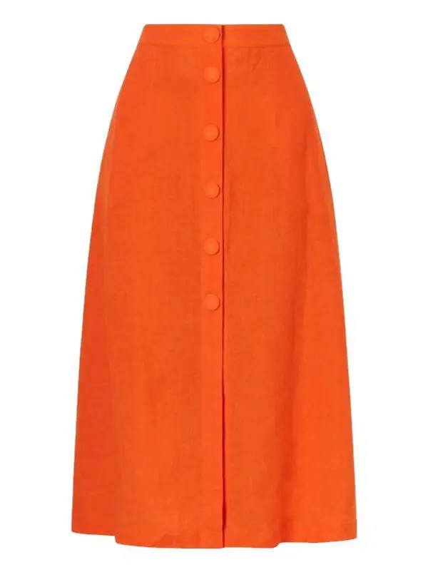 ERES Linen Midi Skirt - Orange