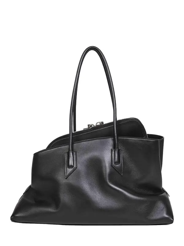 Attico The Curved Flap Shoulder Bag - Black