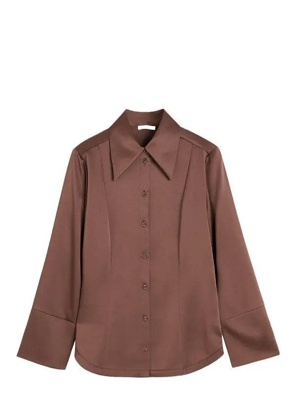 BY MALENE BIRGER Rosiannas Wide-collar Shirt - Brown