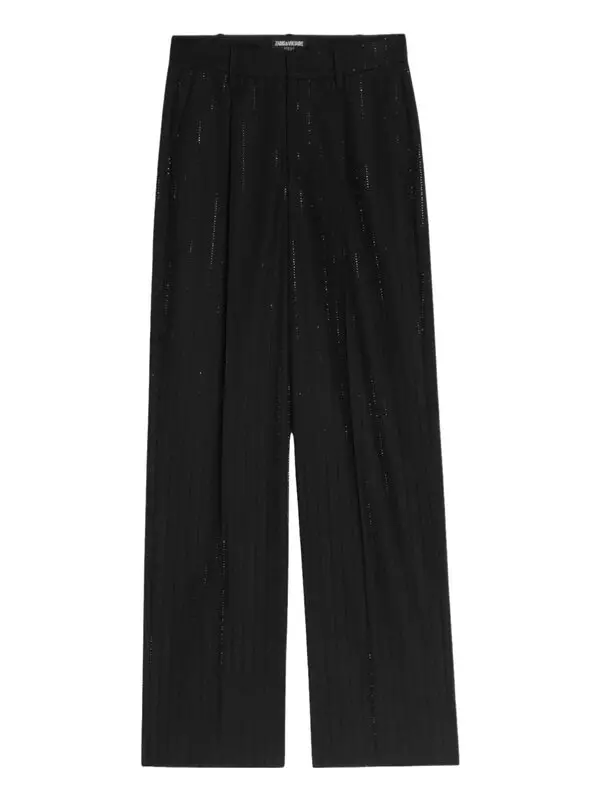 Zadig&Voltaire Straight Leg Pinstripe Trousers - Black