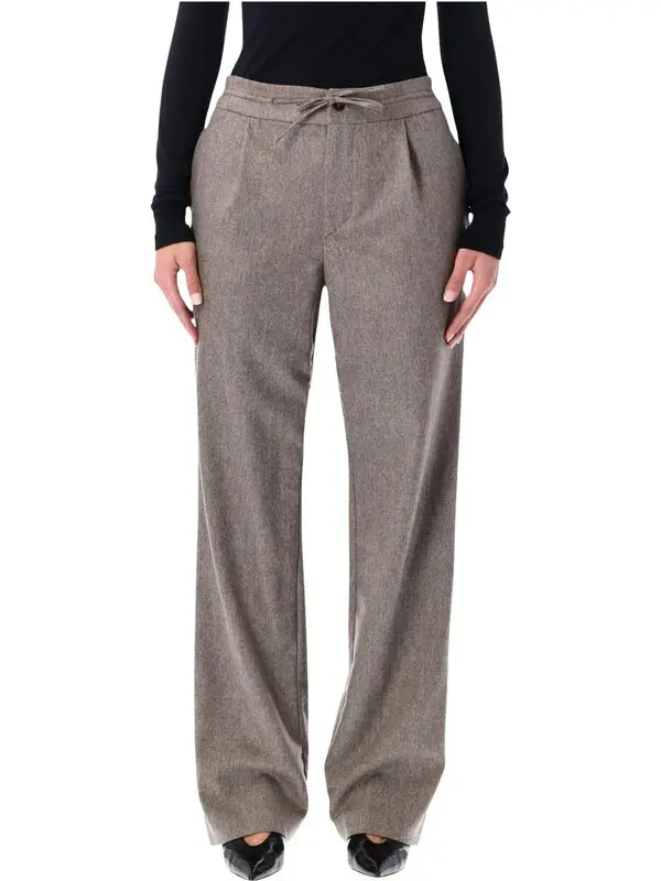 Loulou De Saison Harlem Drawstring Wide-leg Pants - Taupe Mela