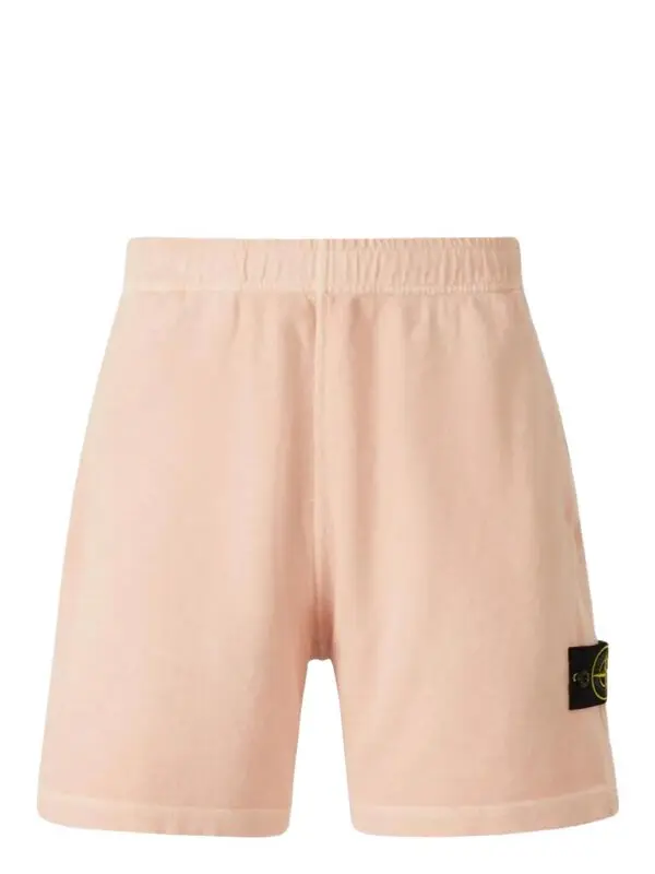 Stone Island Logo Patch Elastic Waist Shorts - Nude