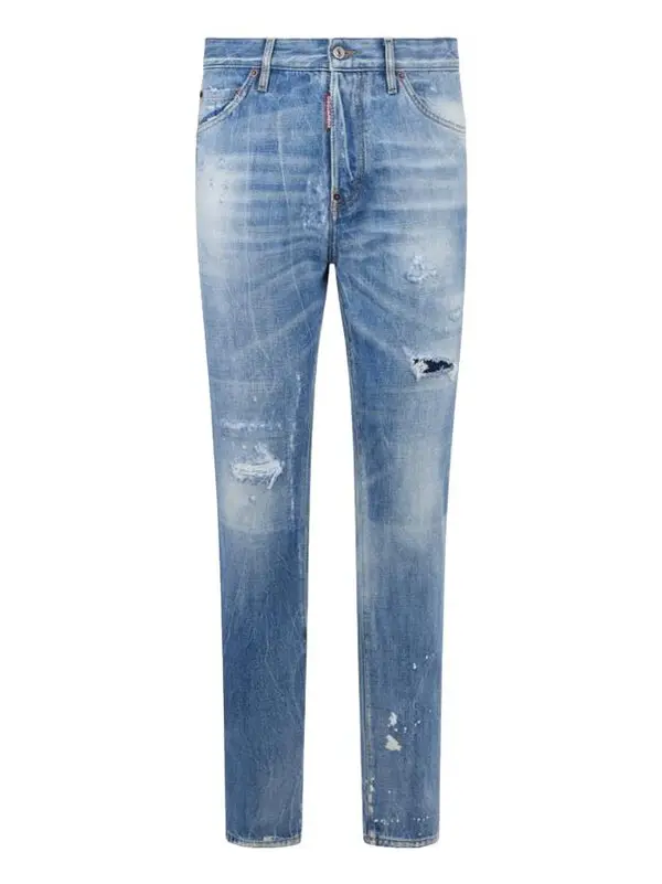 Dsquared2 Teddy Distressed Straight-leg Jeans - Blue