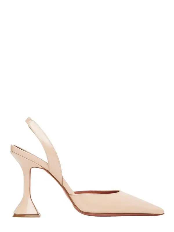 Amina Muaddi Holli Sling 95 Pointed-toe High-heeled Sandals - Champagne-colored