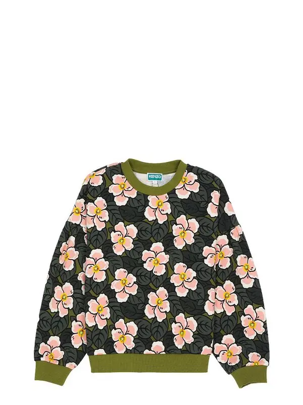Kenzo Floral Print Long Sleeve Sweatshirt - Black