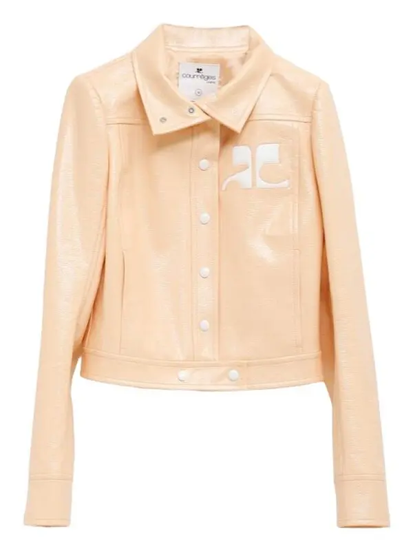 COURREGES Vinyl Cropped Blazer - Dawn Orange