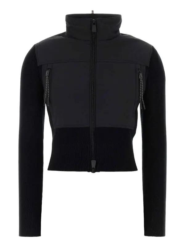 Moncler Zip-up Panelled Cardigan - Black