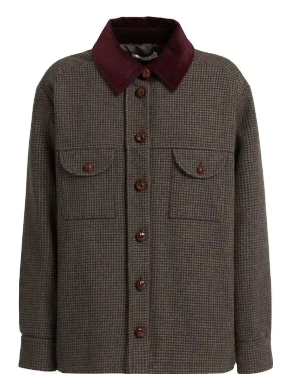 BLAZÉ MILANO Houndstooth Wool Blend Jacket - Black