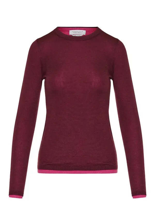 Gabriela Hearst Crewneck Long-sleeved Top - Bordeaux Red/magenta