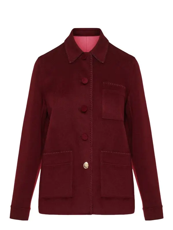 Gabriela Hearst Reversible Single-breasted Jacket - Bordeaux Red/pink