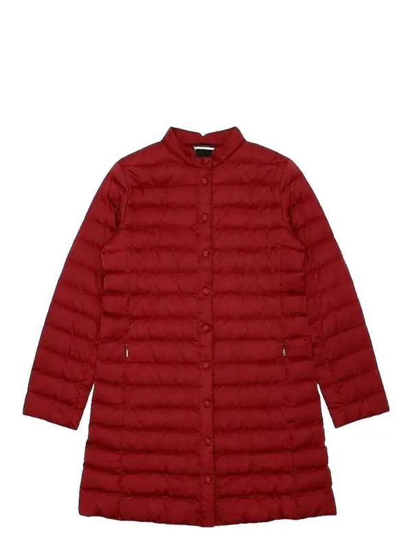 Max Mara Quilted Down Jacket With Logo Detail - Red