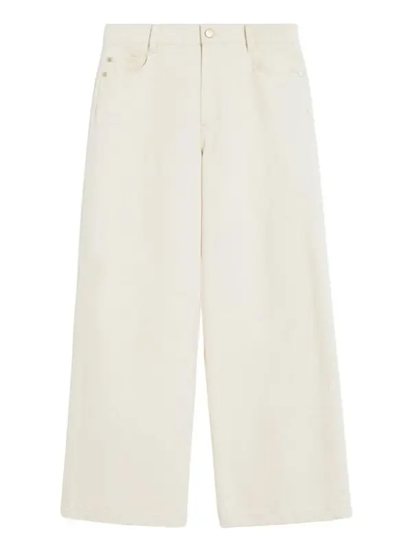 Max Mara Wide Leg Button Trousers - Sand-colored