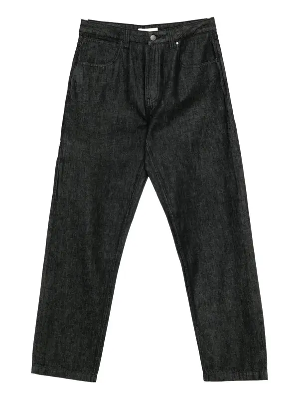 ENTIRE STUDIOS Logo-patch Straight-leg Jeans - Black