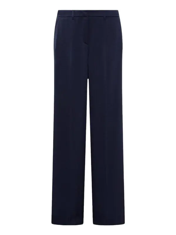 Marella Wide-leg Trousers With Pleated Details And Belt Loops - Black