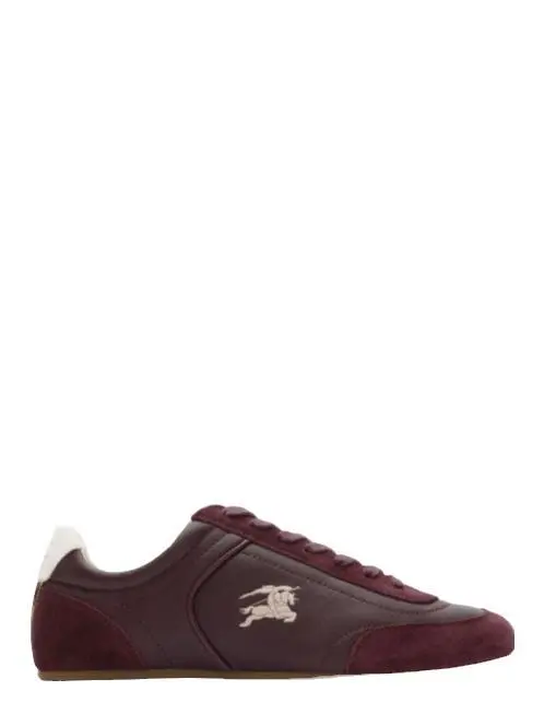 Burberry Leather Knight Runner Sneakers - Vineyard Red/pigeon Rice