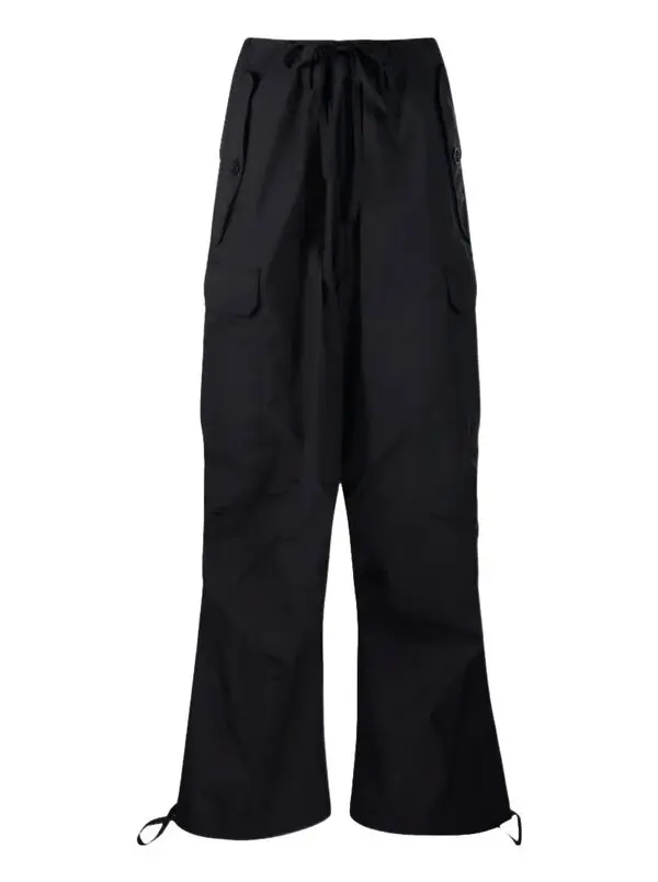 P.a.r.o.s.h Cargo Pants With Drawstring And Adjustable Hem - Black