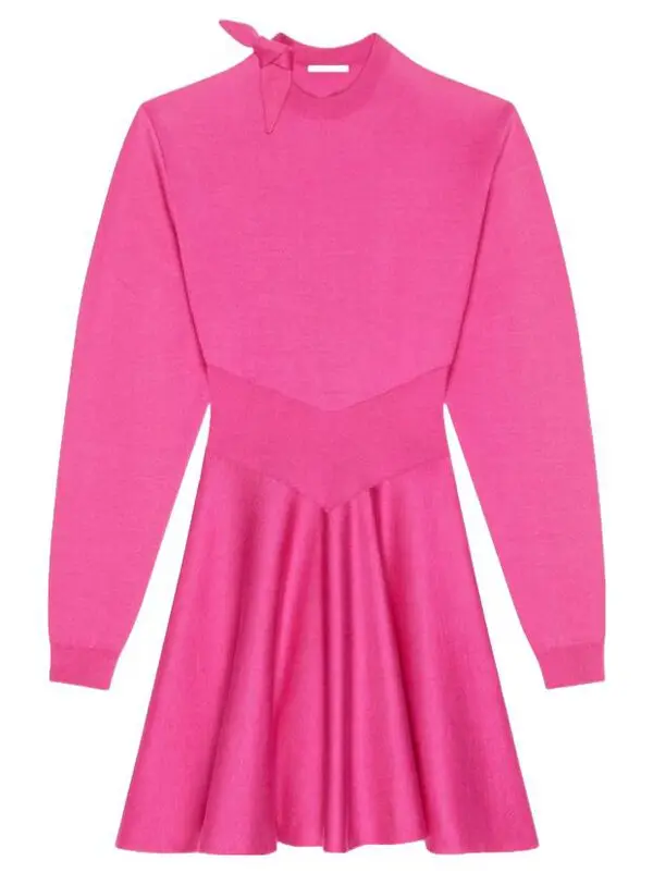 Givenchy Wool And Cotton Dress With Bow Detail - Purple-red