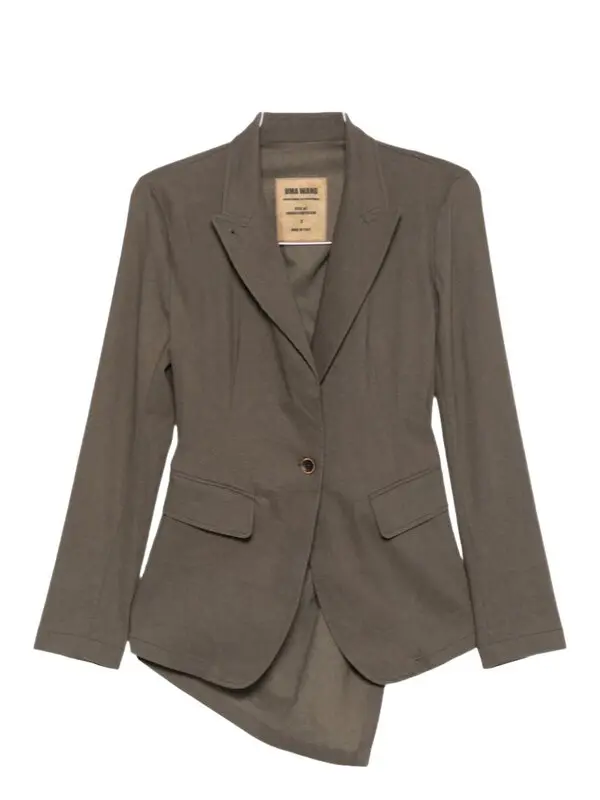 UMA WANG Single-breasted Blazer With Peak Lapels And Asymmetric Hem - No