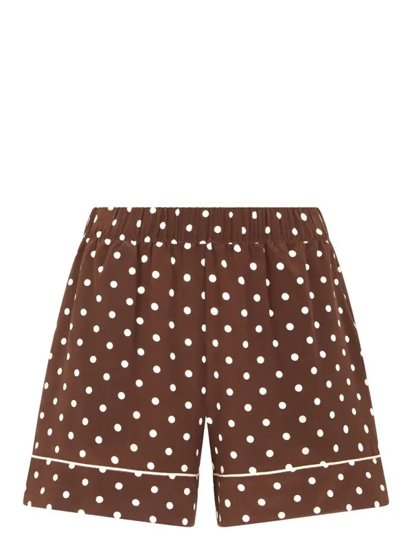 P.a.r.o.s.h Polka Dot Silk Shorts - Brown
