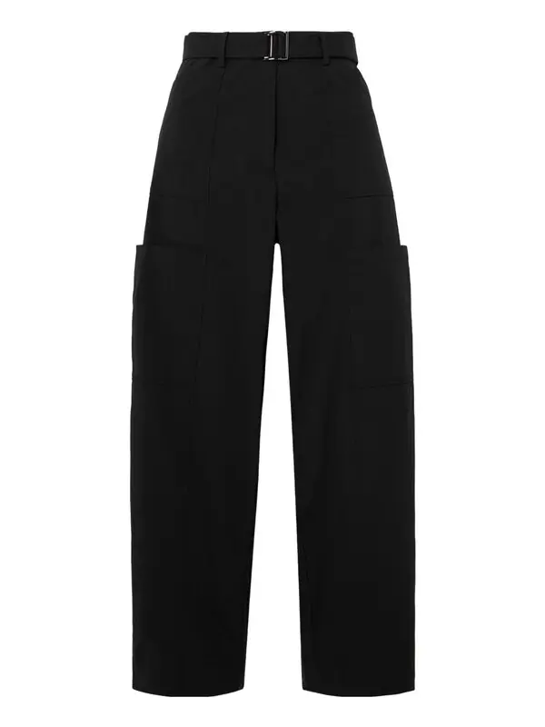 ST. AGNI High Rise Wide-leg Cargo Trousers - Black