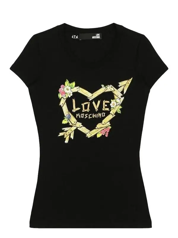 Moschino Cotton Love Heart T-shirt - Black