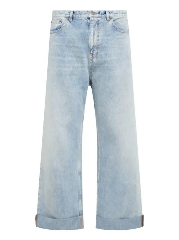 Valentino Garavani Stonewashed Wide Leg Jeans - Blue