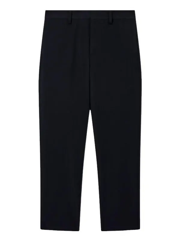 Emporio Armani Tailored Trousers With Logo Plate - Black