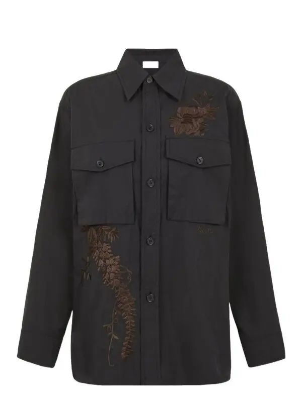 P.a.r.o.s.h Embroidered Long Sleeve Shirt - Black