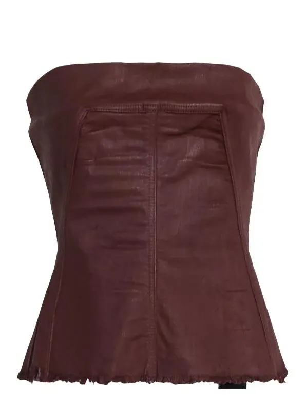 Rick Owens Denim Strapless Top - Red