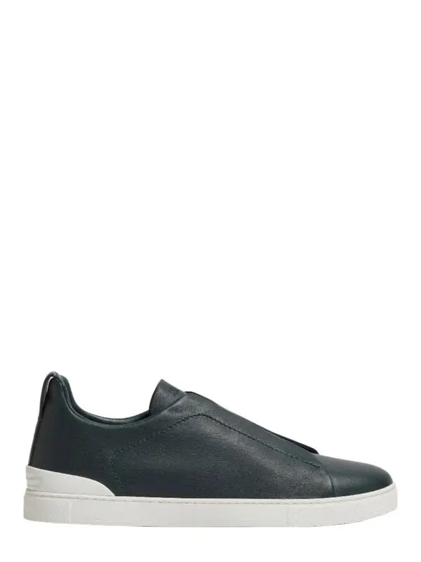 Zegna Secondskin Triple Stitch Sneakers - Dark Green