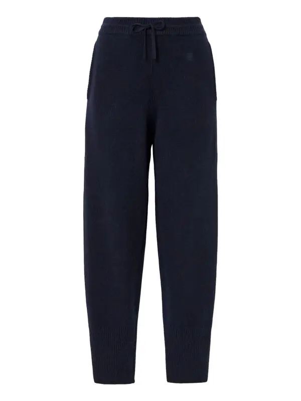 TOTEME Drawstring Rib Knit Sweatpants - Black