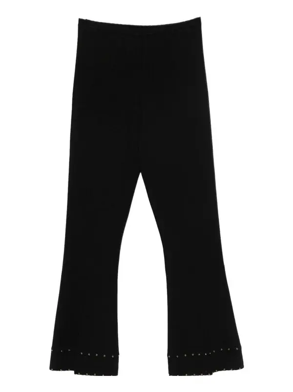 TWINSET Rhinestone-embellished Flared Trousers - Black