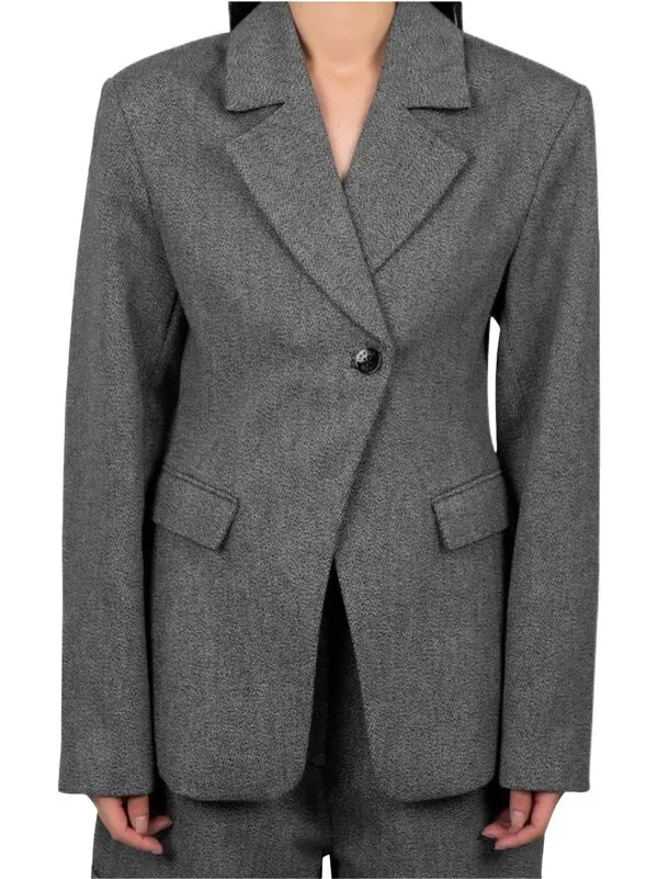 GANNI Single-breasted Blazer - Black