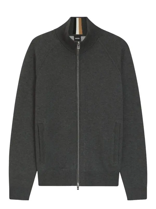 Hugo Boss Zip-up Cardigan - Black