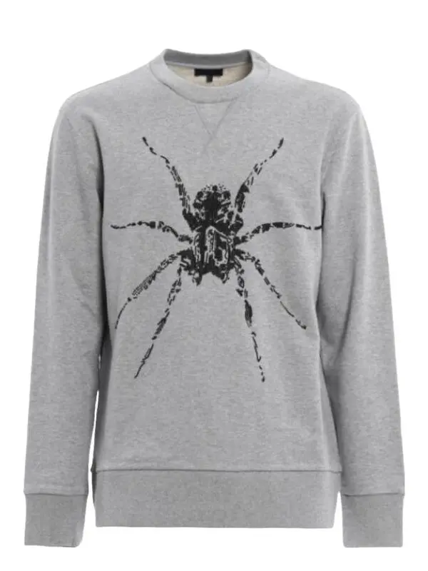 LANVIN Printed Round Neck Sweater - Gray
